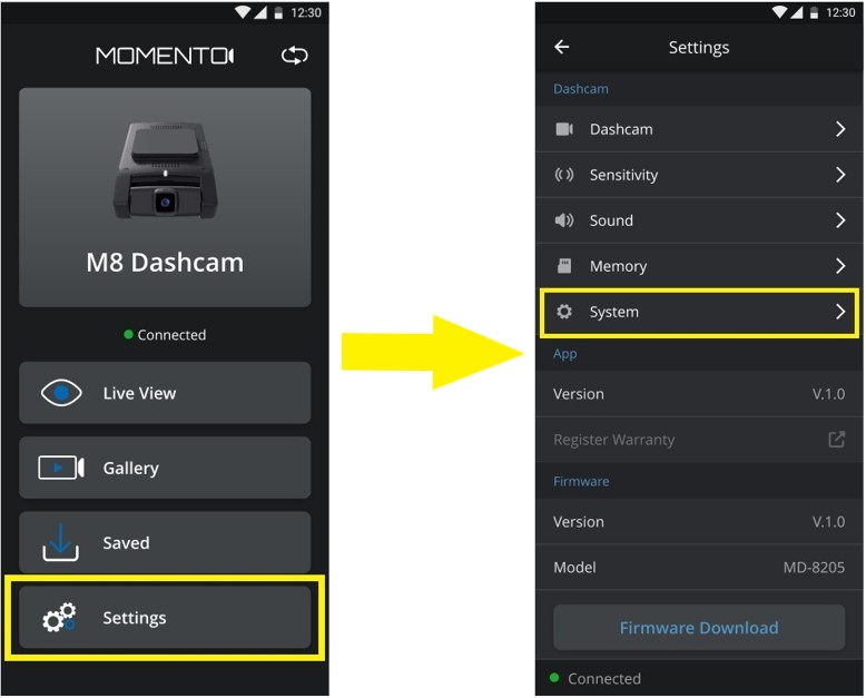 M8 System Settings